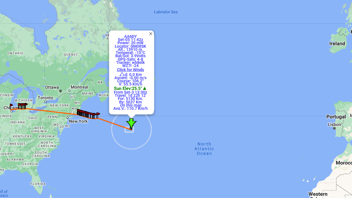 September 5th 2022 Day three, KD9UQB MIA, Tracking AA6DY | Northern ...